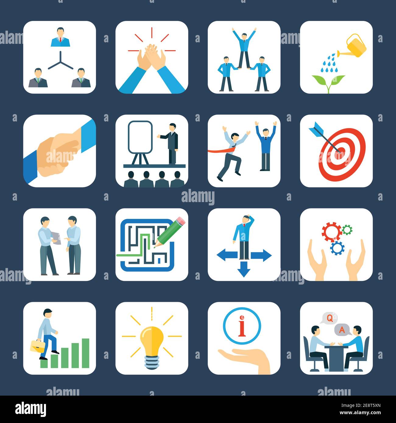 Personal development and teamwork mentoring business programs flat ...