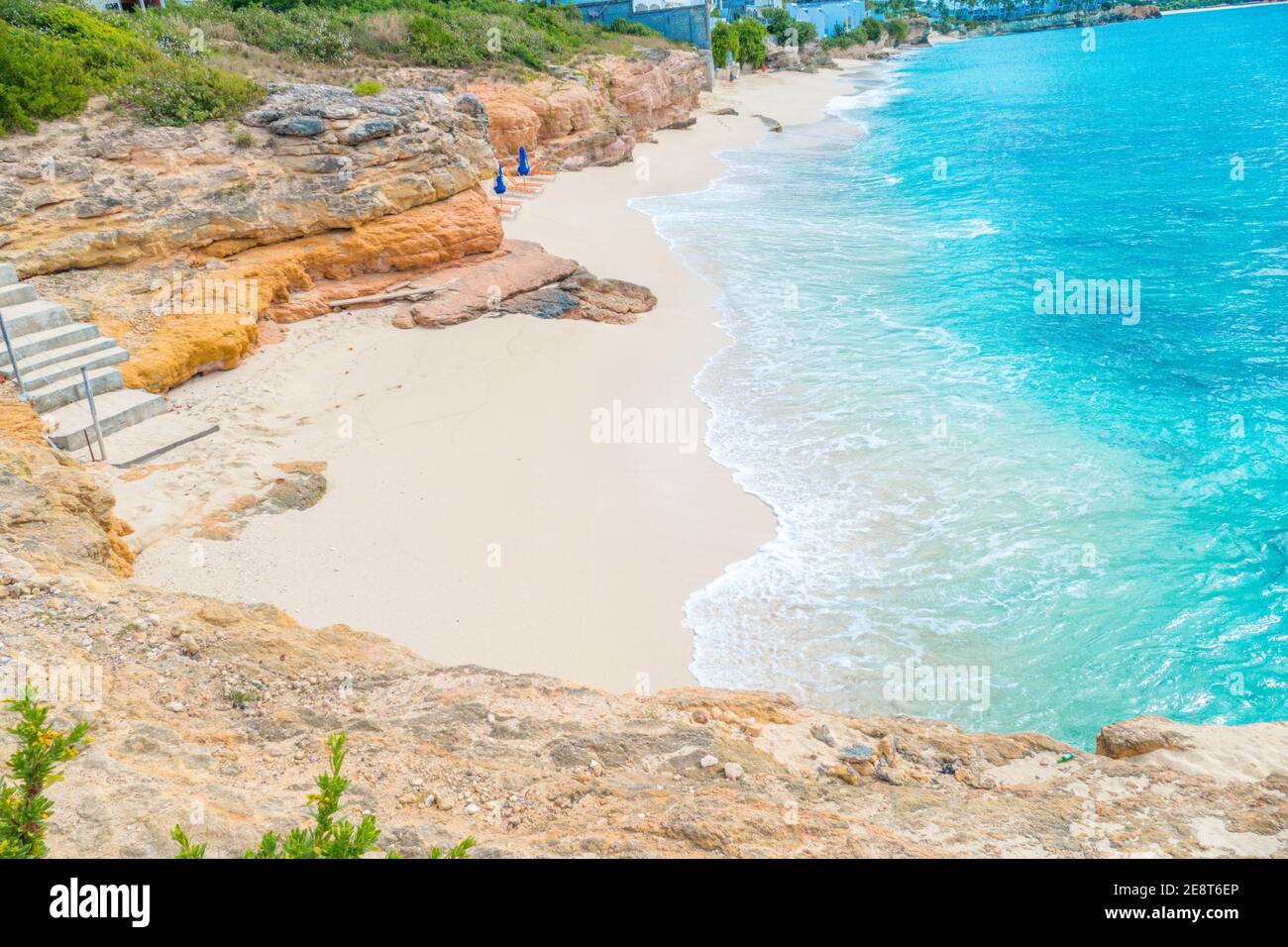 Atlantic ocean coast landscape. Aerial view of the Caribbean sea and ...