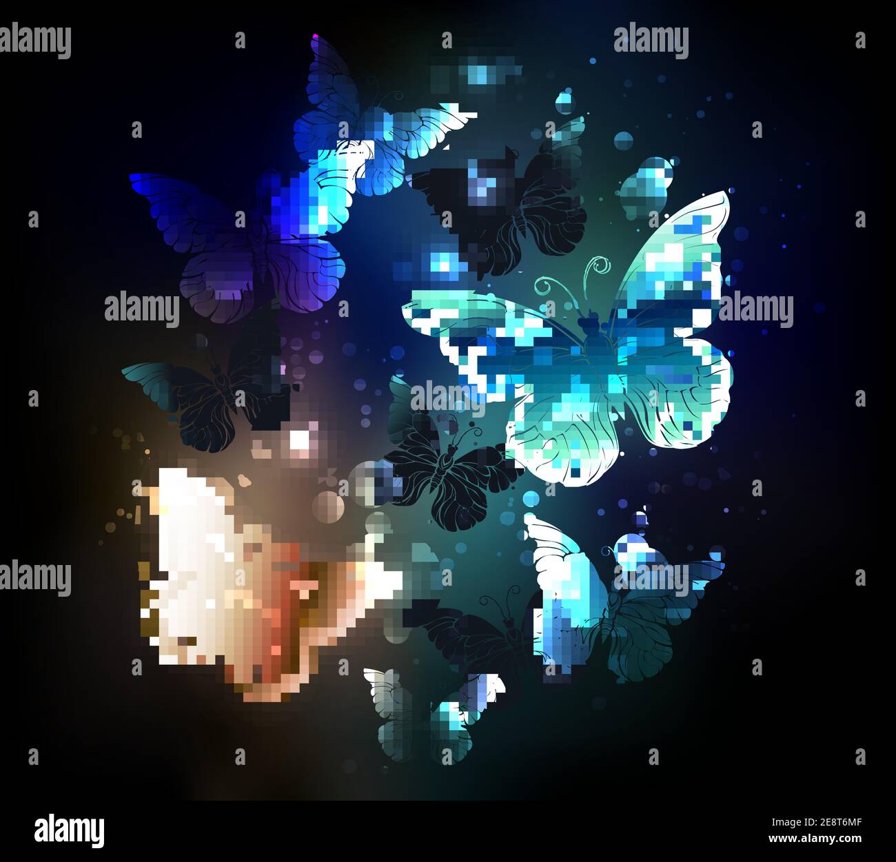 Blue glowing butterfly hi-res stock photography and images - Alamy