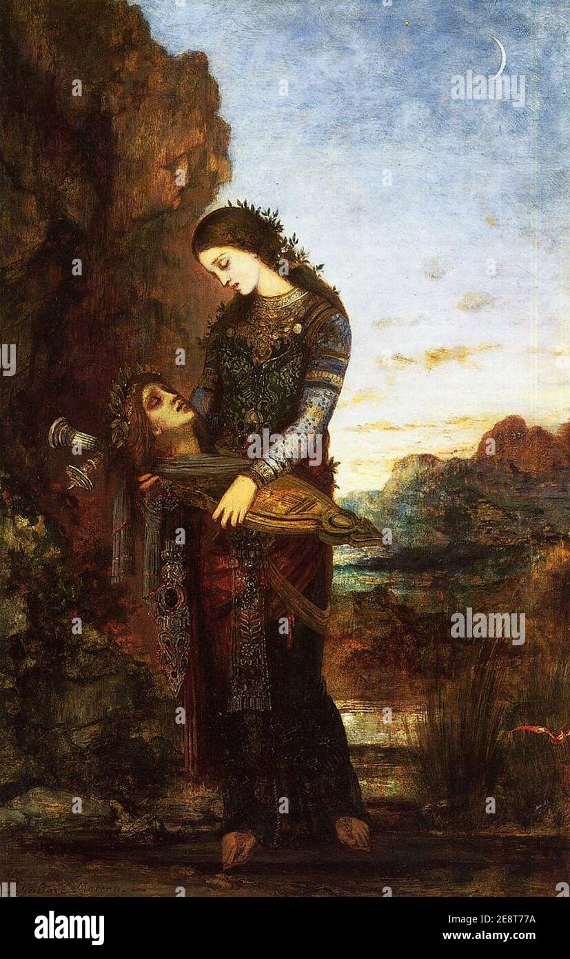 Moreau - Young Thracian Woman Carrying the Head of Orpheus, circa 1875 ...