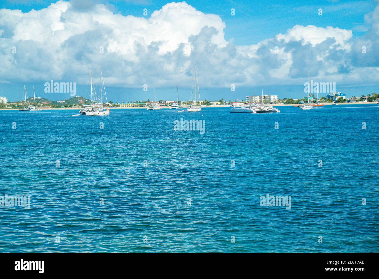 The Caribbean island of St.Maarten landscape and Cityscape. The Dutch ...