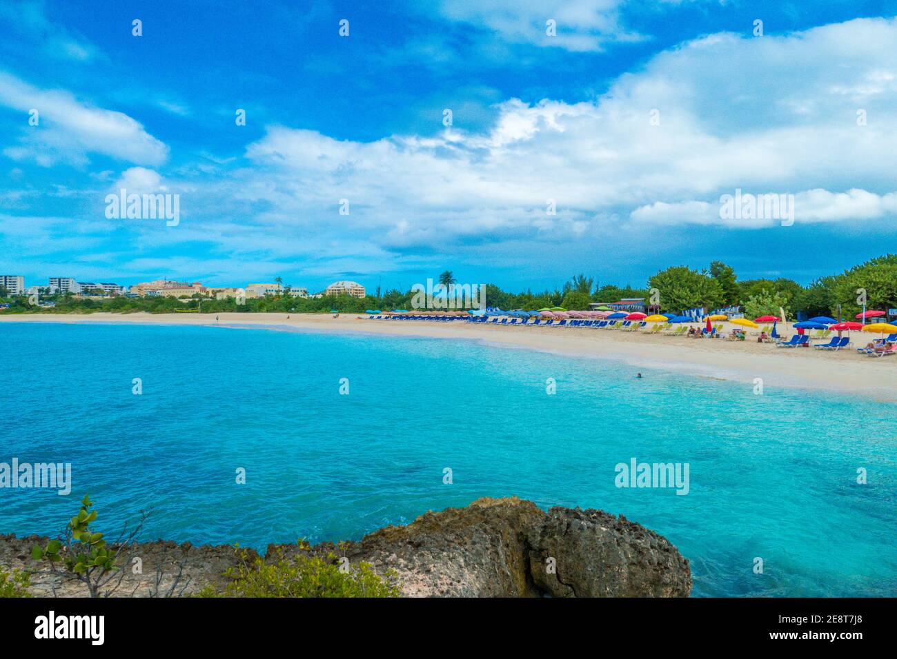 The Caribbean island of St.Maarten landscape and Cityscape. The French ...
