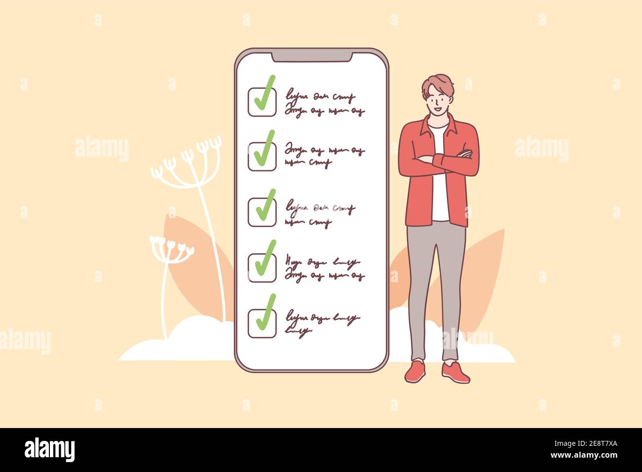 Successful task completion and time management concept Stock Vector ...