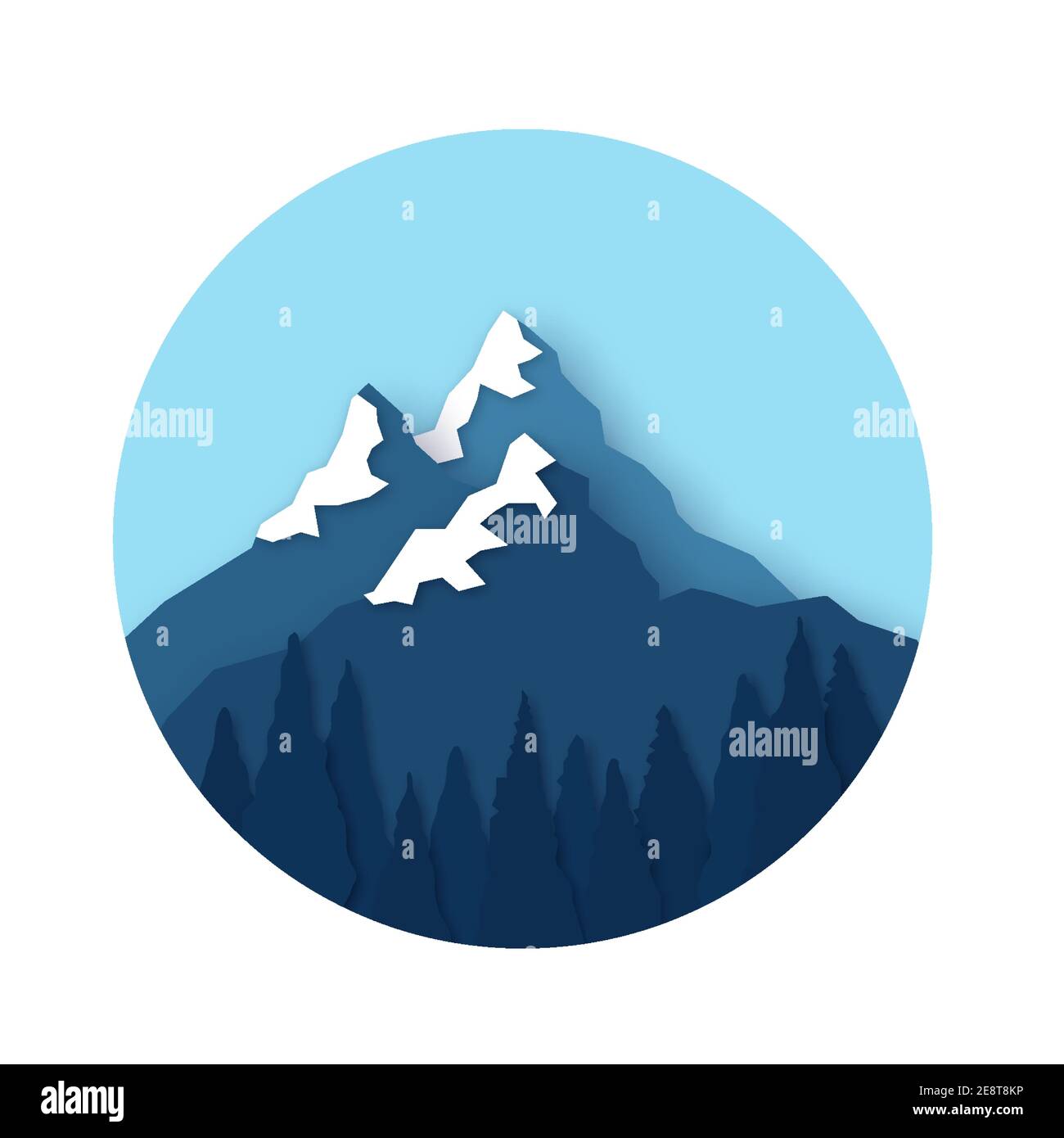Spring meadow snow mountain Cut Out Stock Images & Pictures - Alamy
