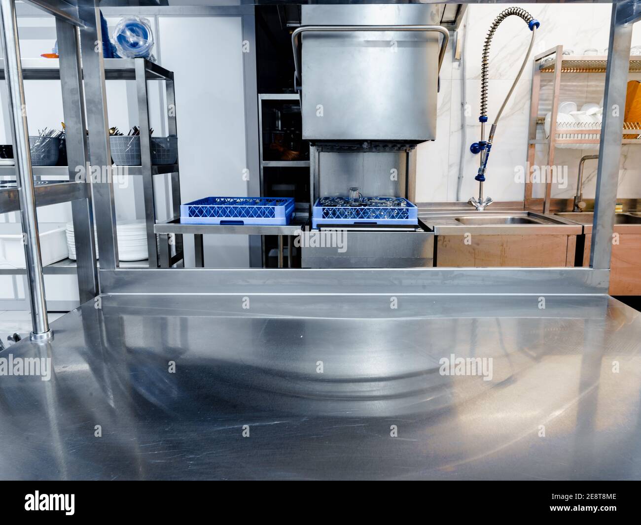 Kitchen appliances in professional kitchen in a restaurant Stock Photo ...