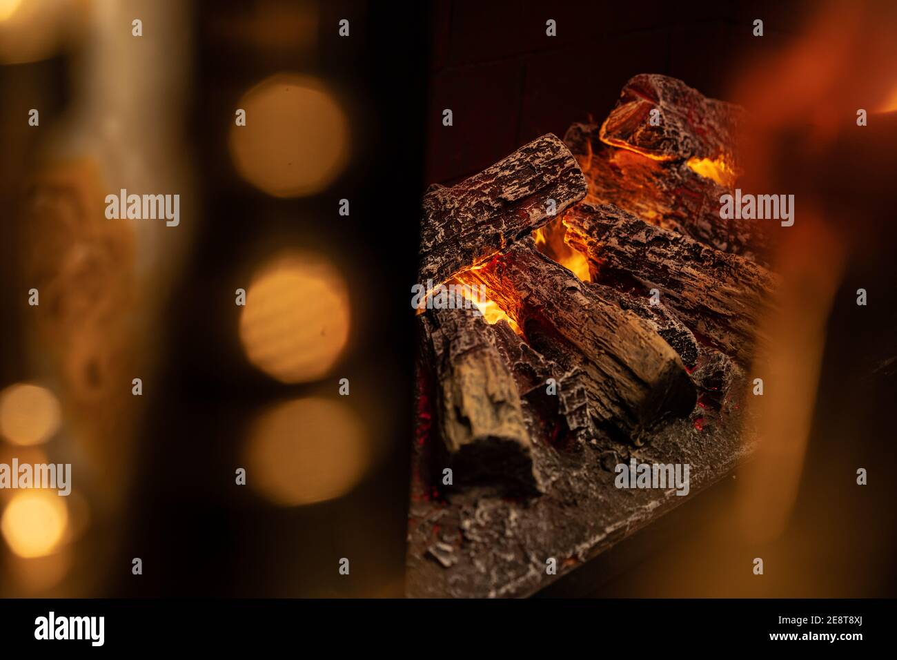 Logs igniting burning in fireplace hi-res stock photography and images ...