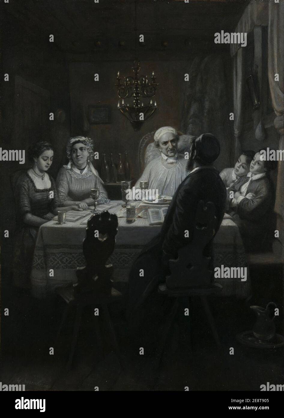 Moritz Daniel Oppenheim - Seder (The Passover Meal) (Der Oster-Abend ...