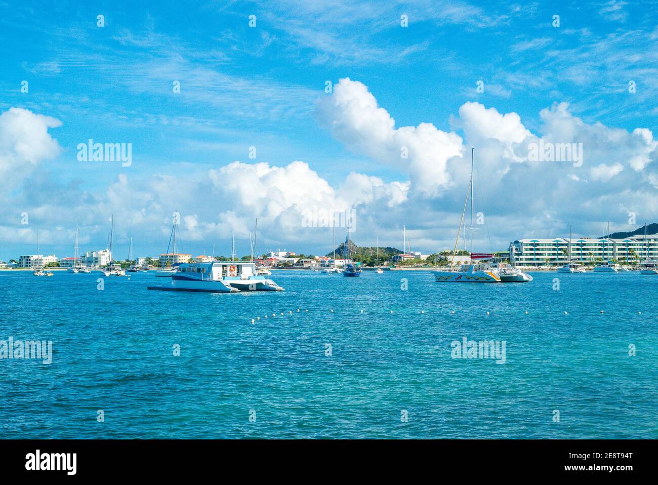The Caribbean island of St.Maarten landscape and Cityscape. The Dutch ...