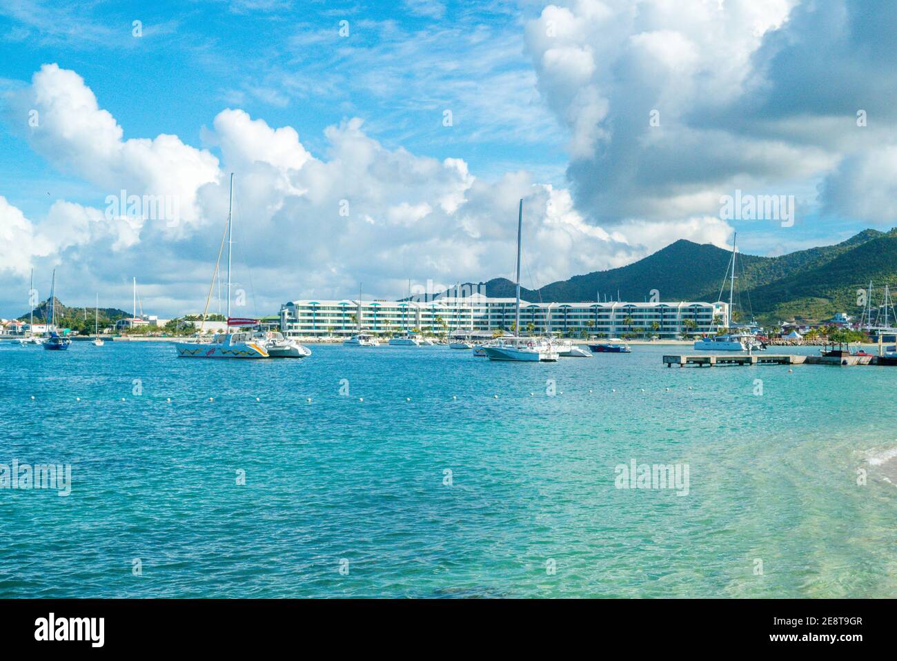 The Caribbean island of St.Maarten landscape and Cityscape. The Dutch ...