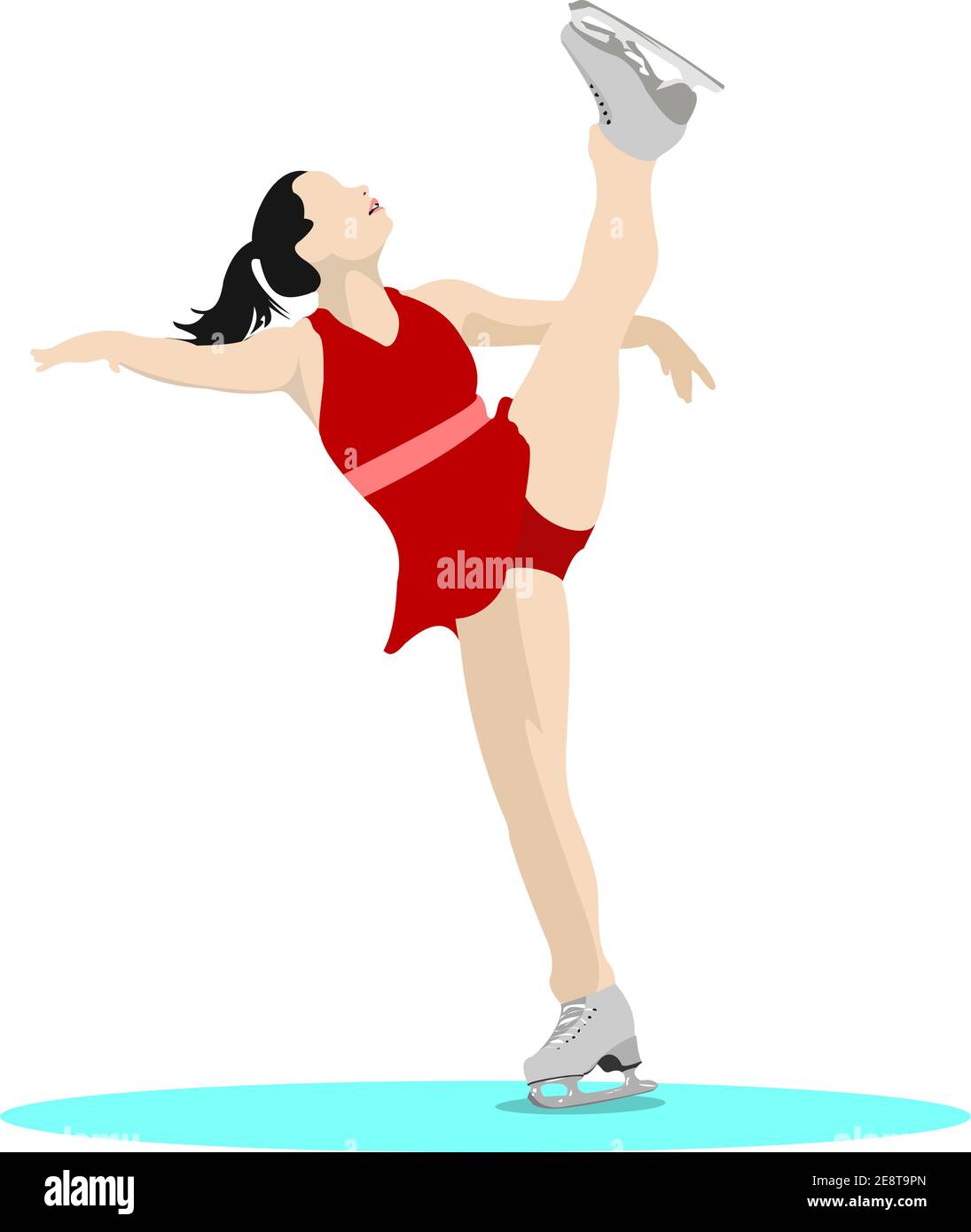 Figure skating colored silhouettes. Vector illustration Stock Vector ...