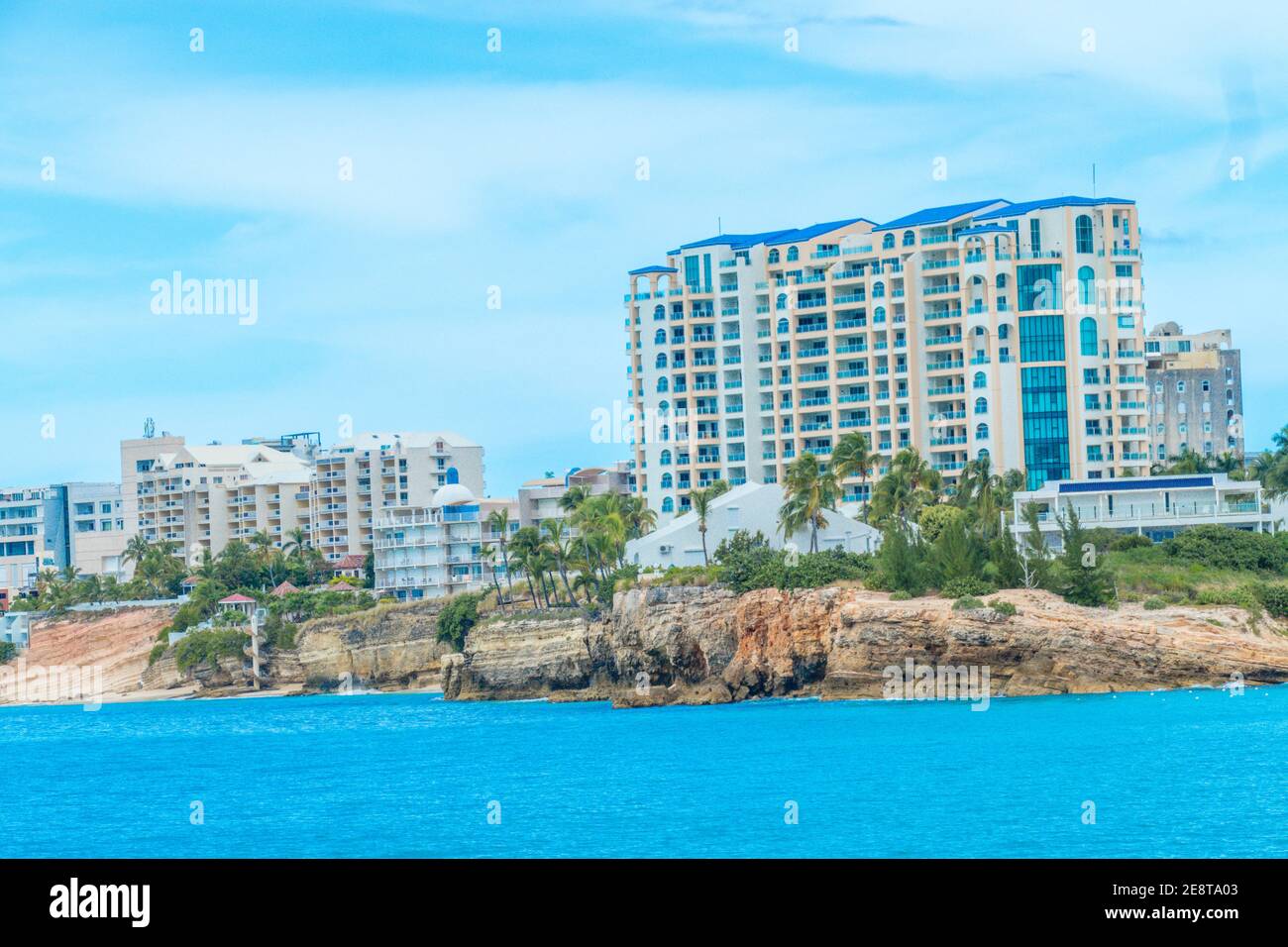 The Caribbean island of St.Maarten landscape and Cityscape. The Dutch ...