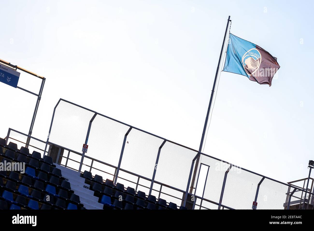 Atalanta BC flag during the Italian championship Serie A football match ...