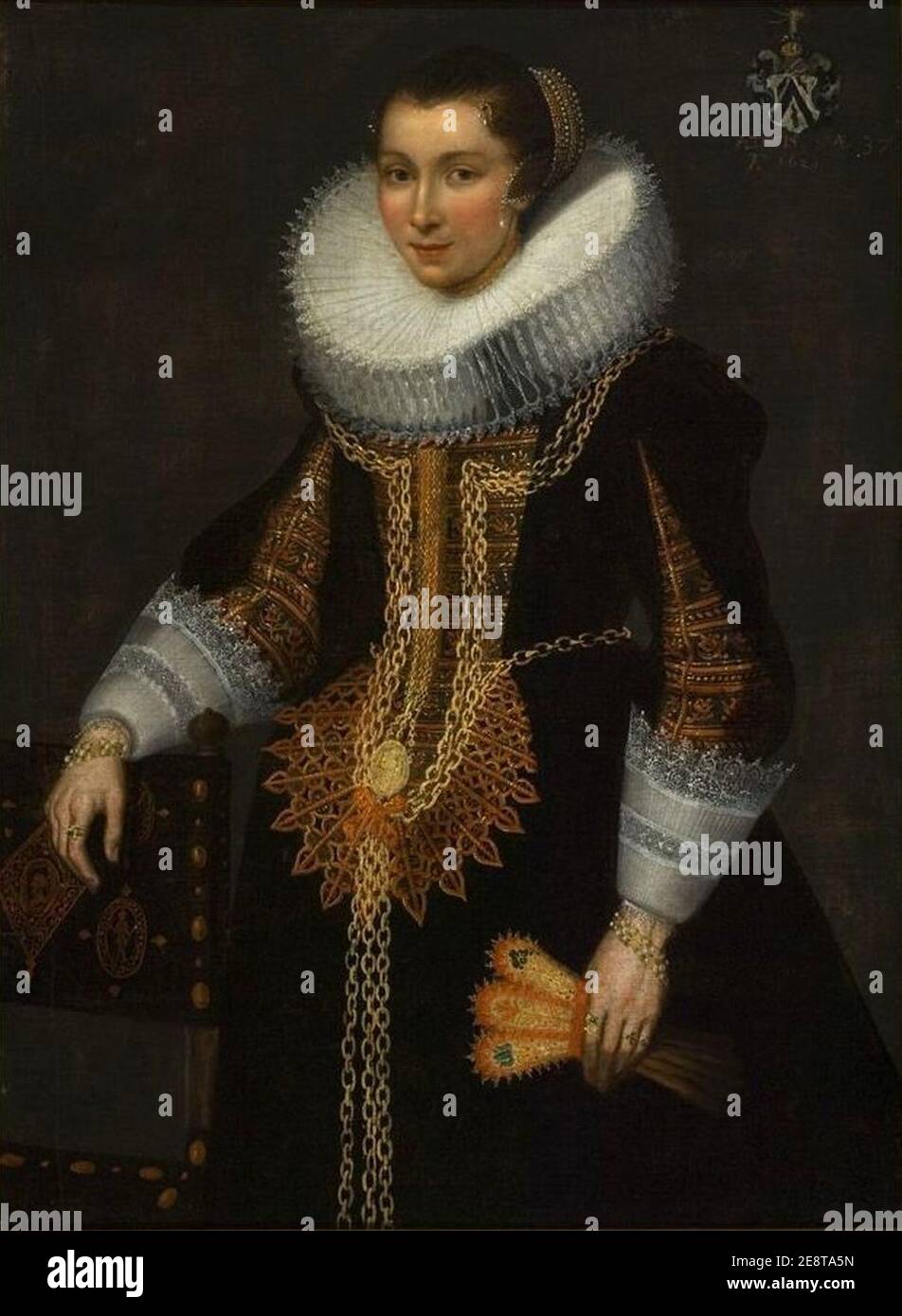 Portrait of Marie Manoni by Paulus Moreelse Stock Photo - Alamy