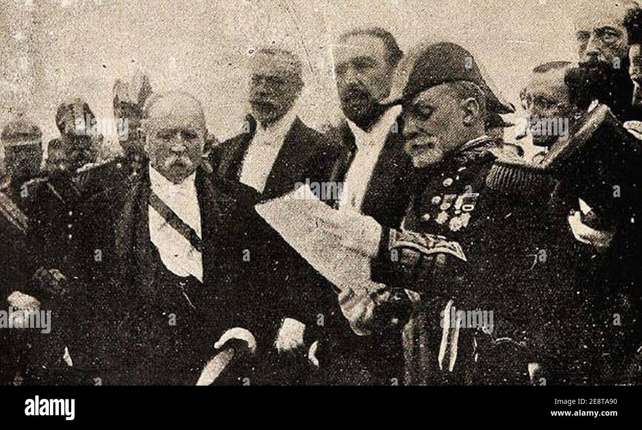 Recepcion cuerpo Pedro Montt - discursos Stock Photo - Alamy