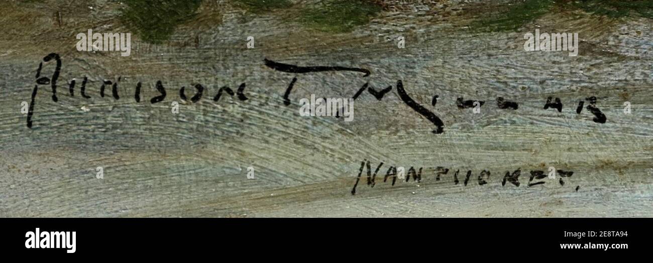 Signature of American painter Addison Thomas Millar, circa 1899 Stock ...