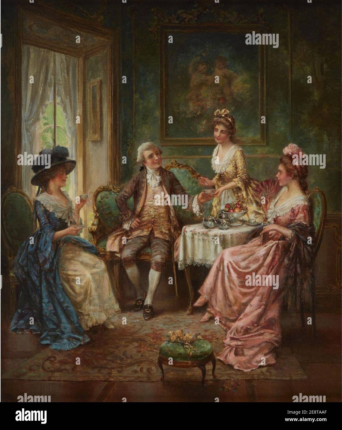 Tea Time by Edward Percy Moran Stock Photo - Alamy