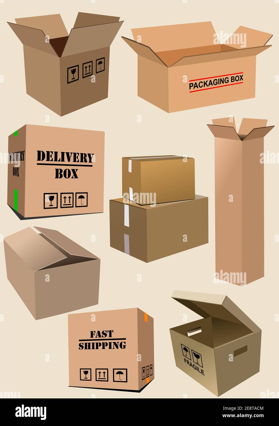 Delivery equipment collection. Vector illustration Stock Vector Image ...