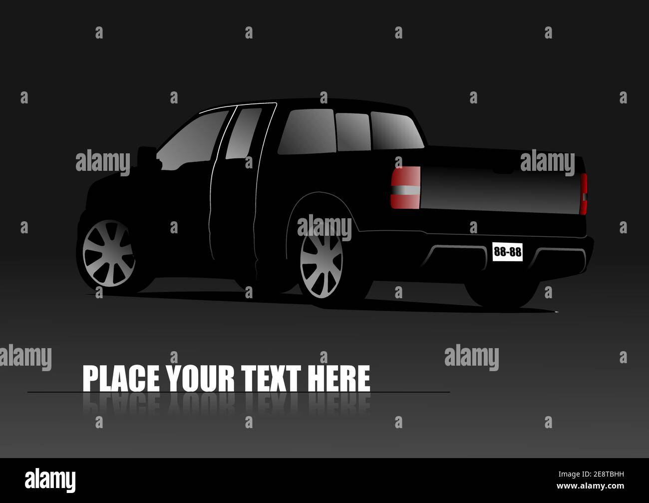 Black lorry on dark background. 3d Stock Vector Image & Art - Alamy