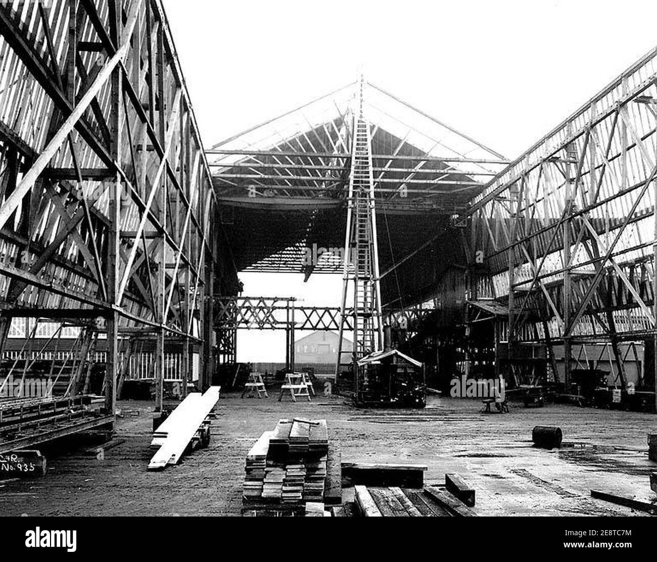 Moran Brothers Co shipyard, Seattle, in 1902, showing construction of ...