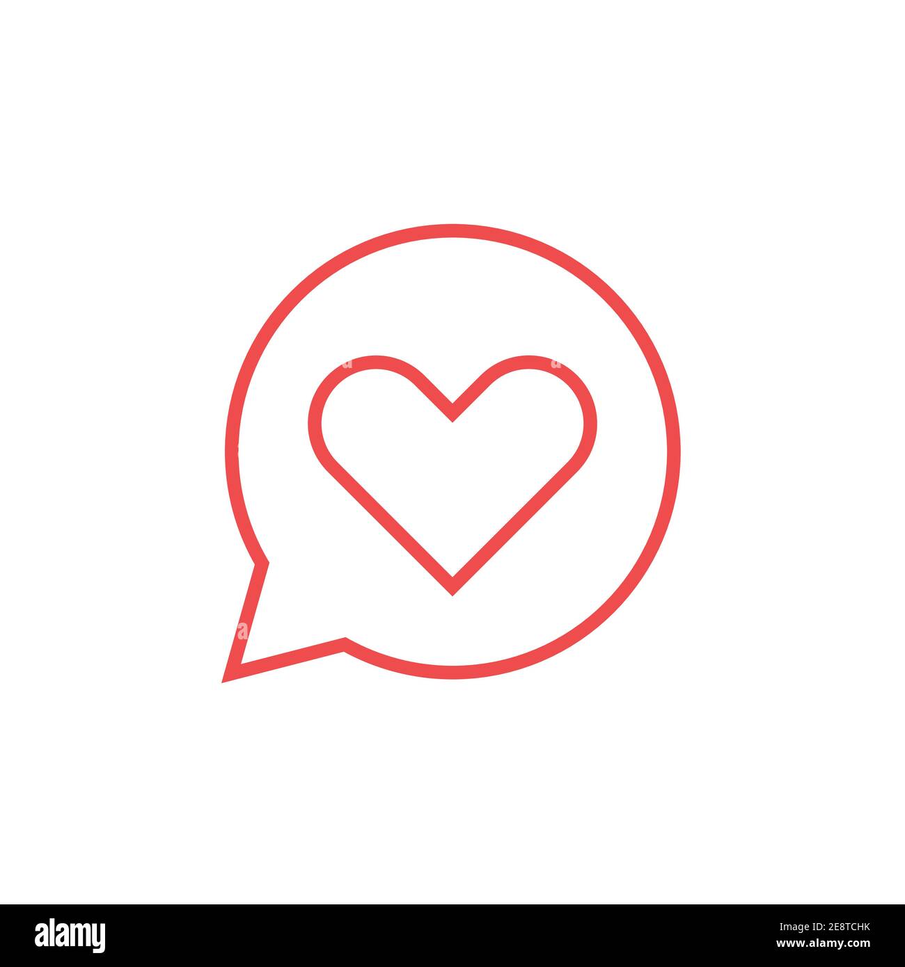 Love heart chat bubble icon. Love messsage, love conversation. Stock ...