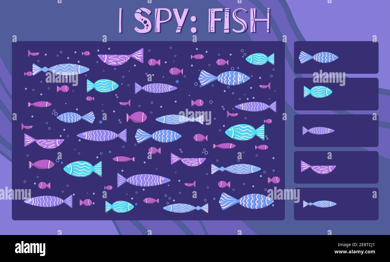 I spy game. Childrens educational fun. Count how many elements. Hand ...