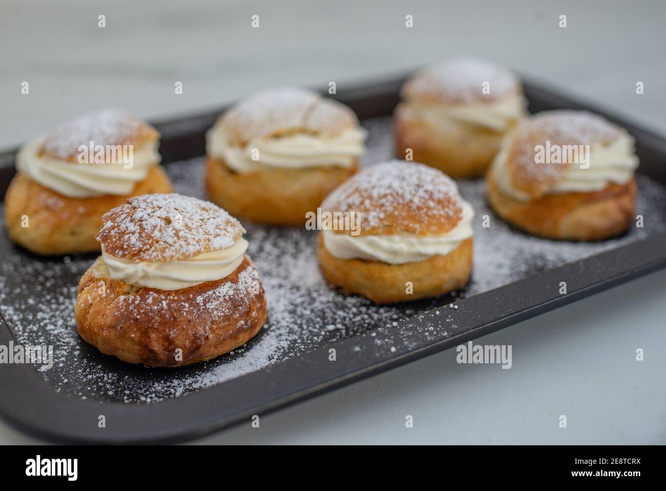 traditional home made swedish semlor pastry on a table Stock Photo - Alamy