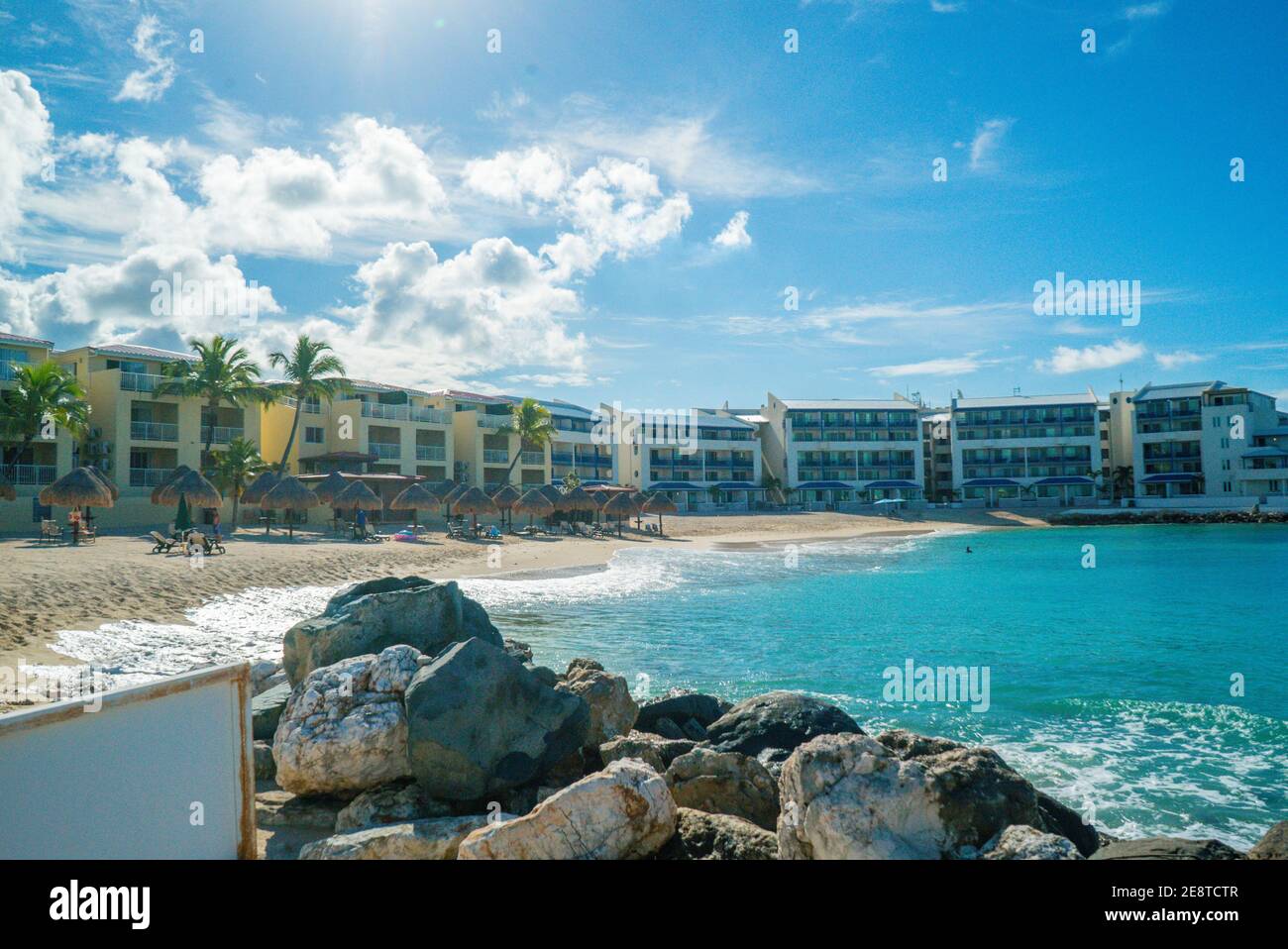 The Caribbean island of St.Maarten Cityscape. The Dutch Caribbean ...