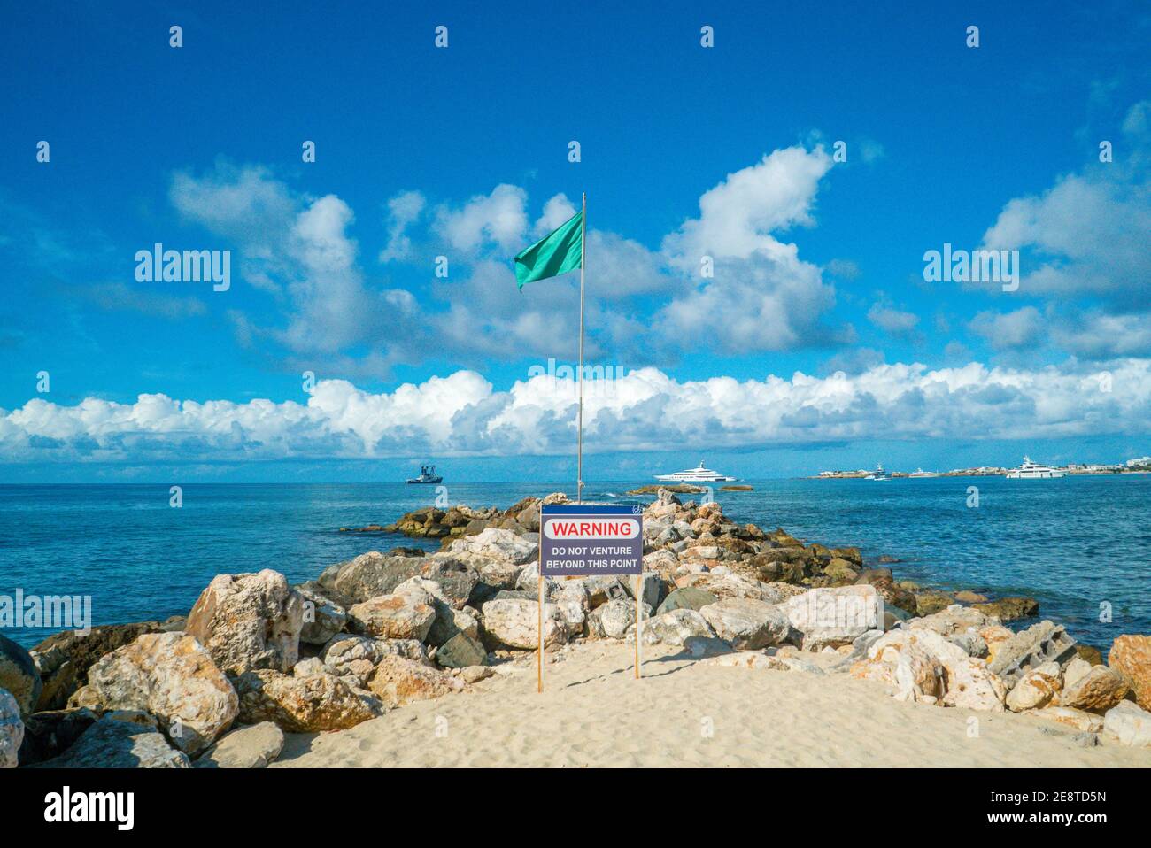 The Caribbean island of St.Maarten landscape and Cityscape. The Dutch ...