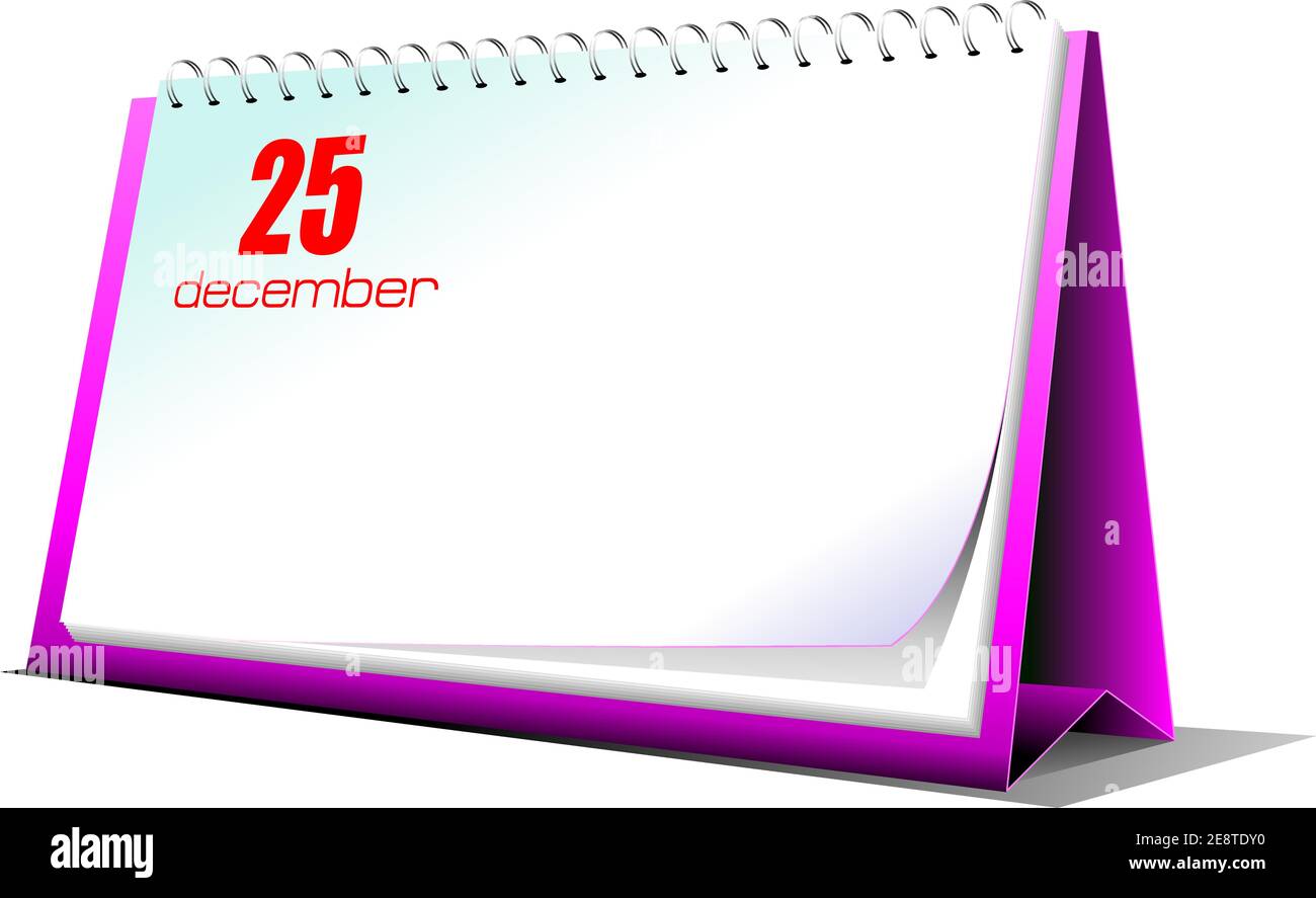 Vector illustration of desk calendar. 25 december. Christmas Stock ...
