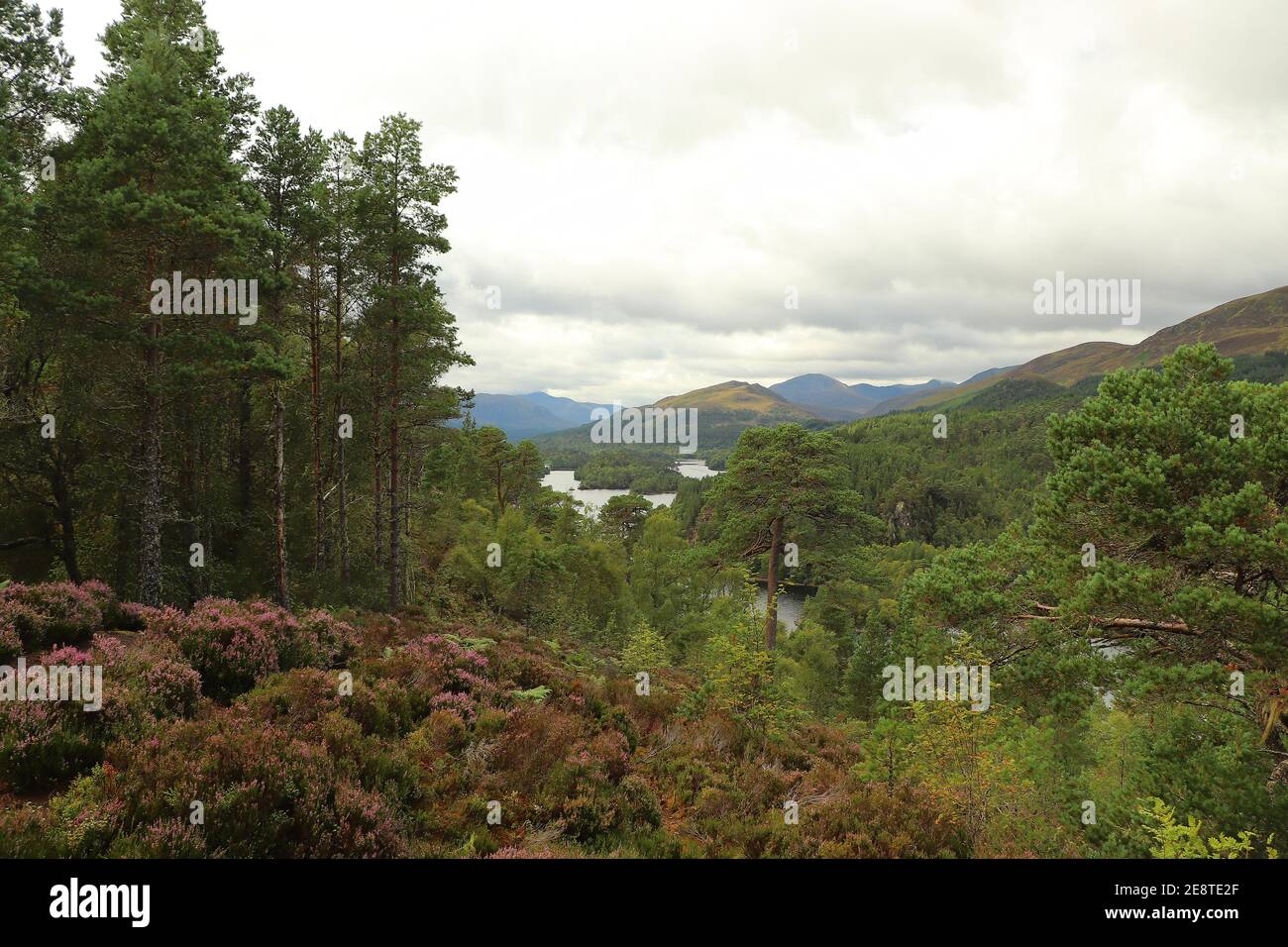 A view down from the hills of Scotland to the glens, rivers and lochs ...