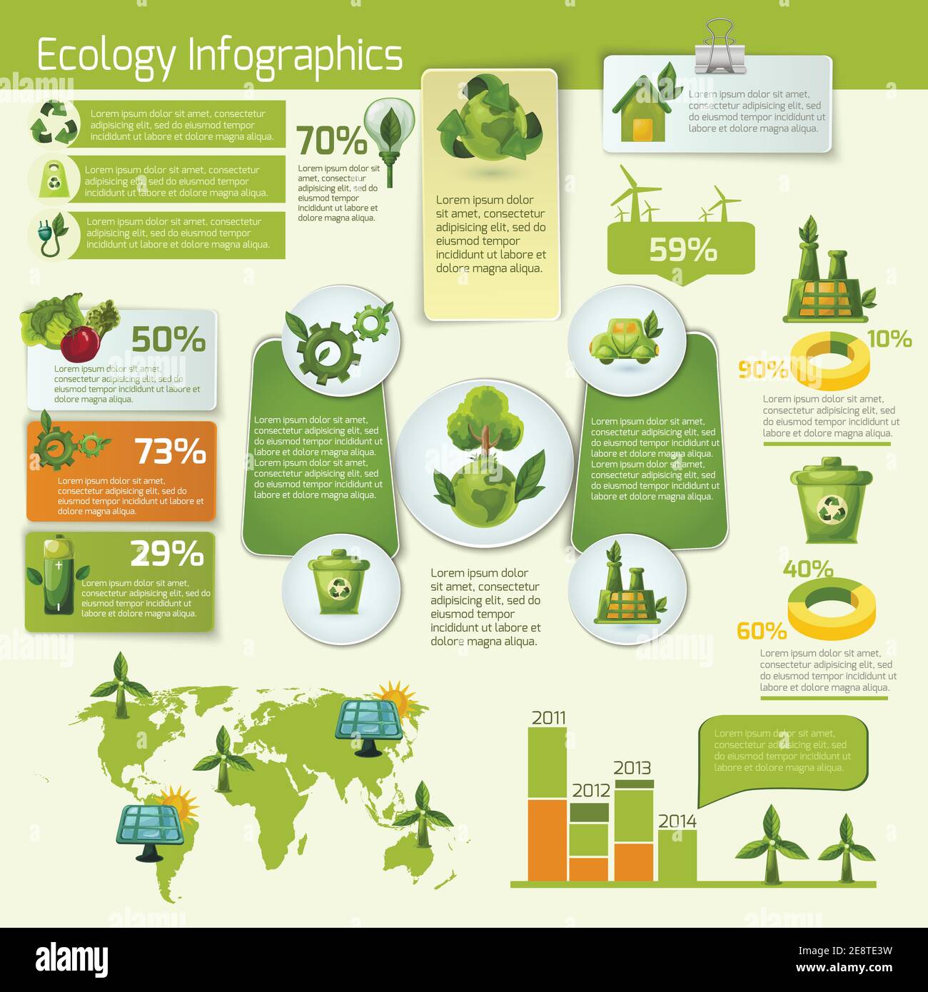 Green ecology and bio with leafs infographics vector illustration Stock ...