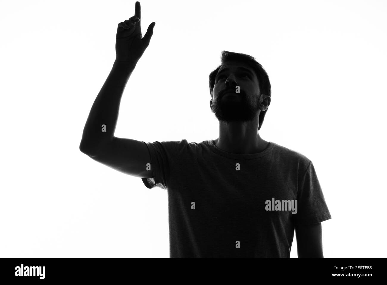 silhouette man portrait closeup cropped view white background Stock ...