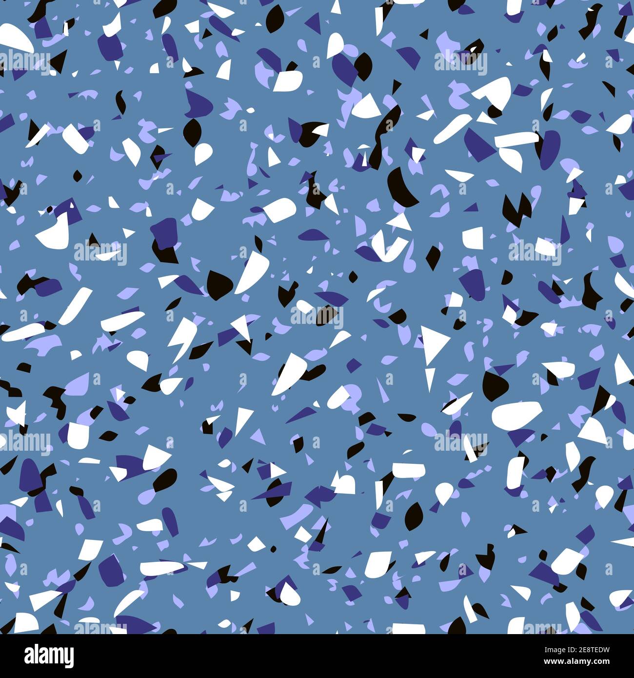Geometric blue terrazzo seamless pattern. Abstract colourful modern ...