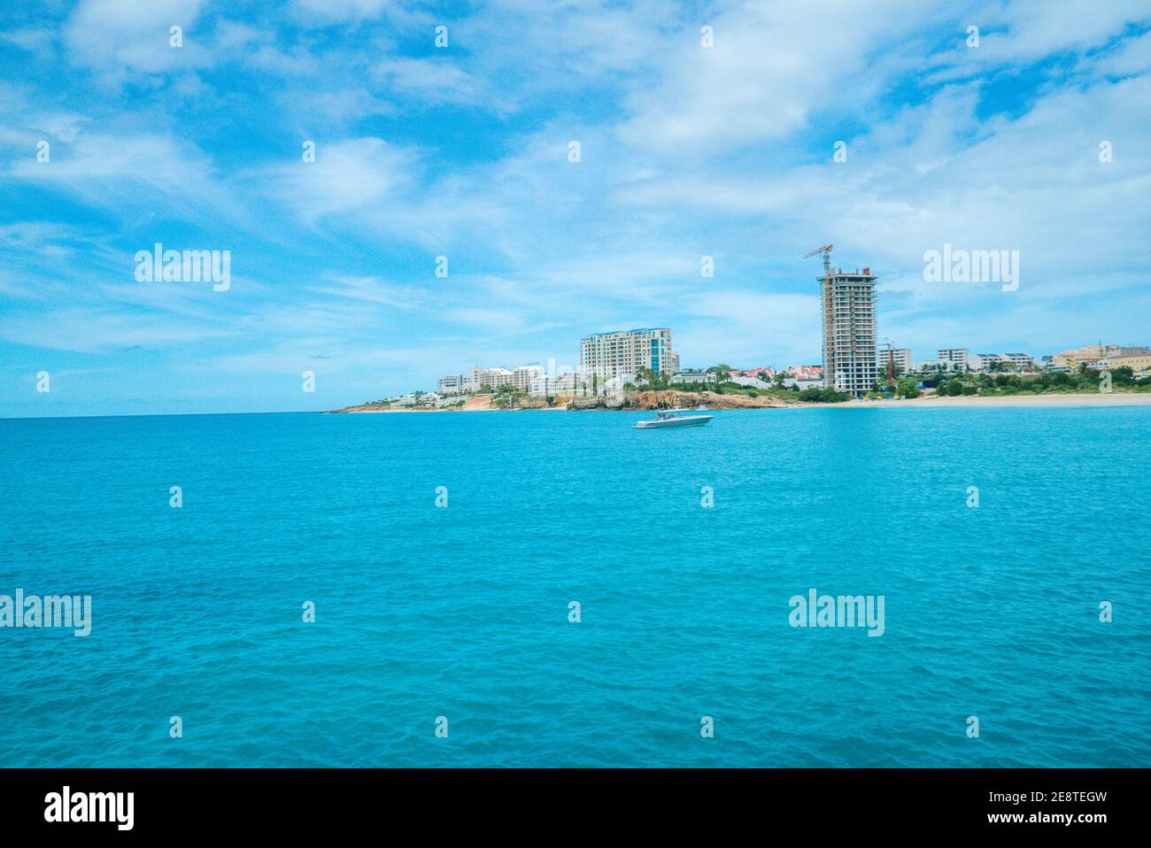 The Caribbean island of St.Maarten landscape and Cityscape. The French ...
