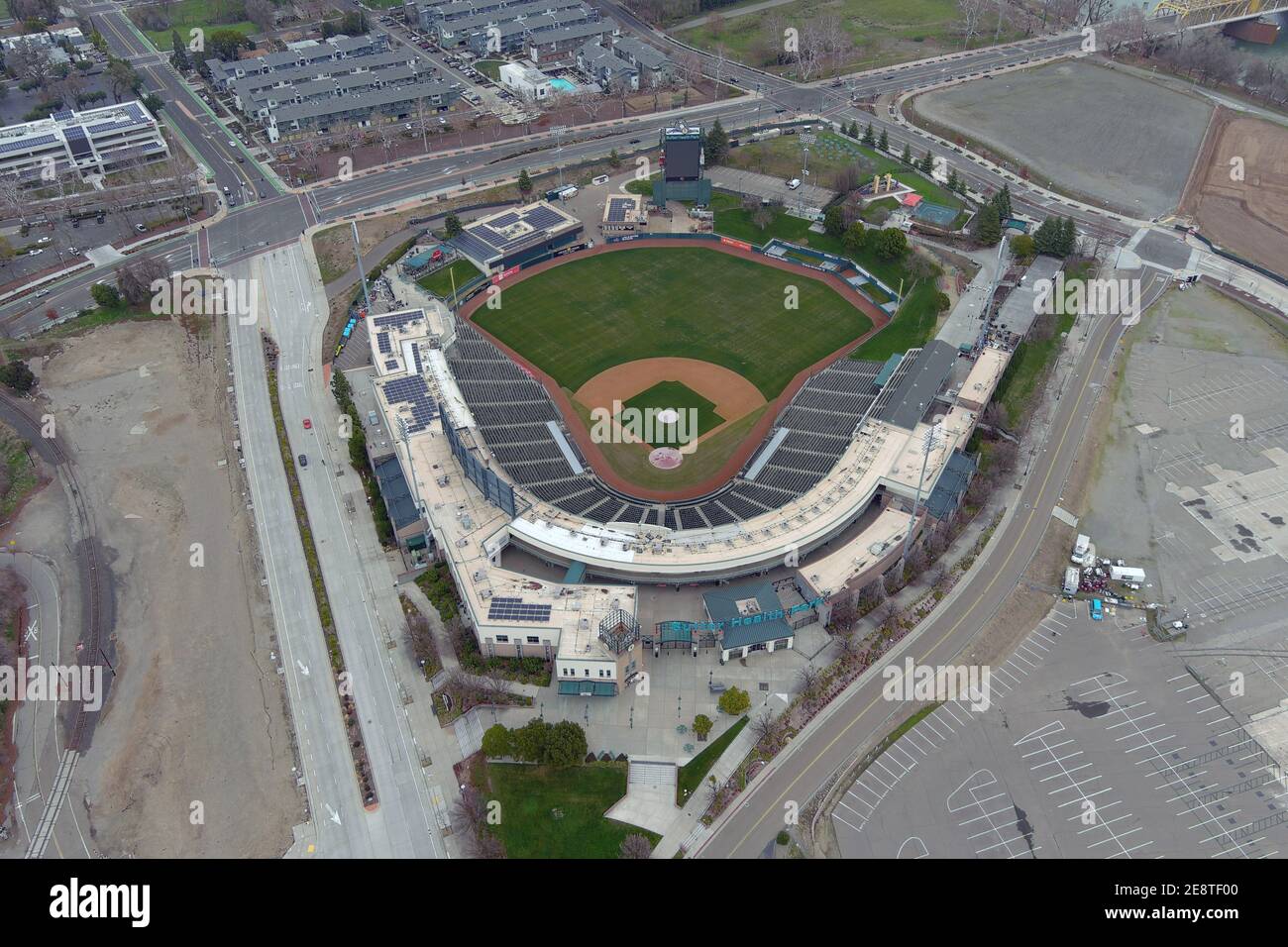 An aerial view of Sutter Health Park, Sunday, Jan. 24, 2021, in West ...