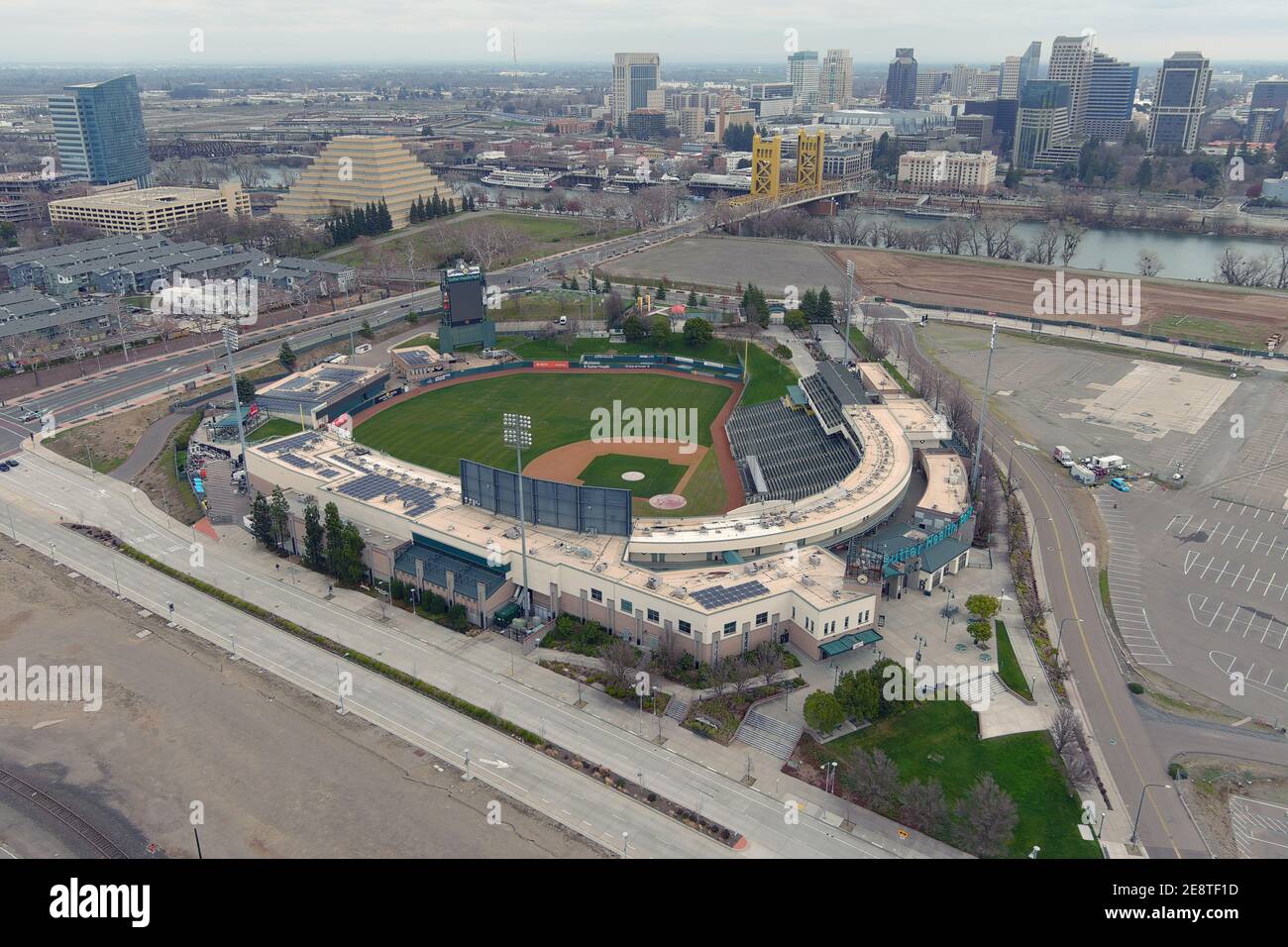 An aerial view of Sutter Health Park, Sunday, Jan. 24, 2021, in West ...