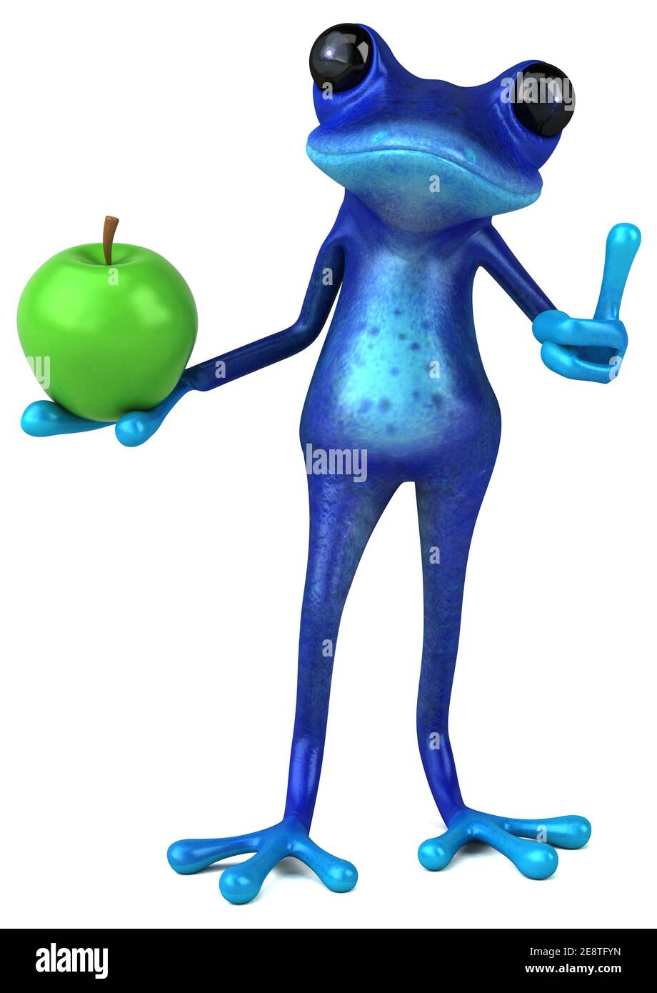 Fun blue frog - 3D Illustration Stock Photo - Alamy