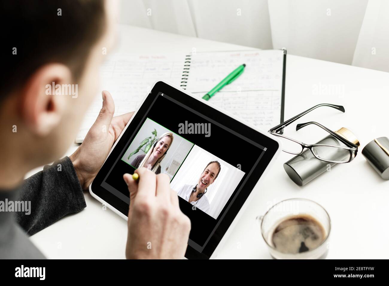 Electronic meeting concept. Teleconference. Video conference Stock ...
