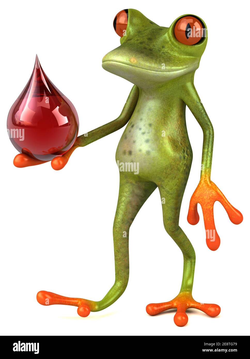 Fun frog - 3D Illustration Stock Photo - Alamy