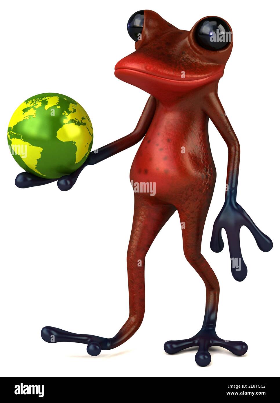 Fun red frog - 3D Illustration Stock Photo - Alamy