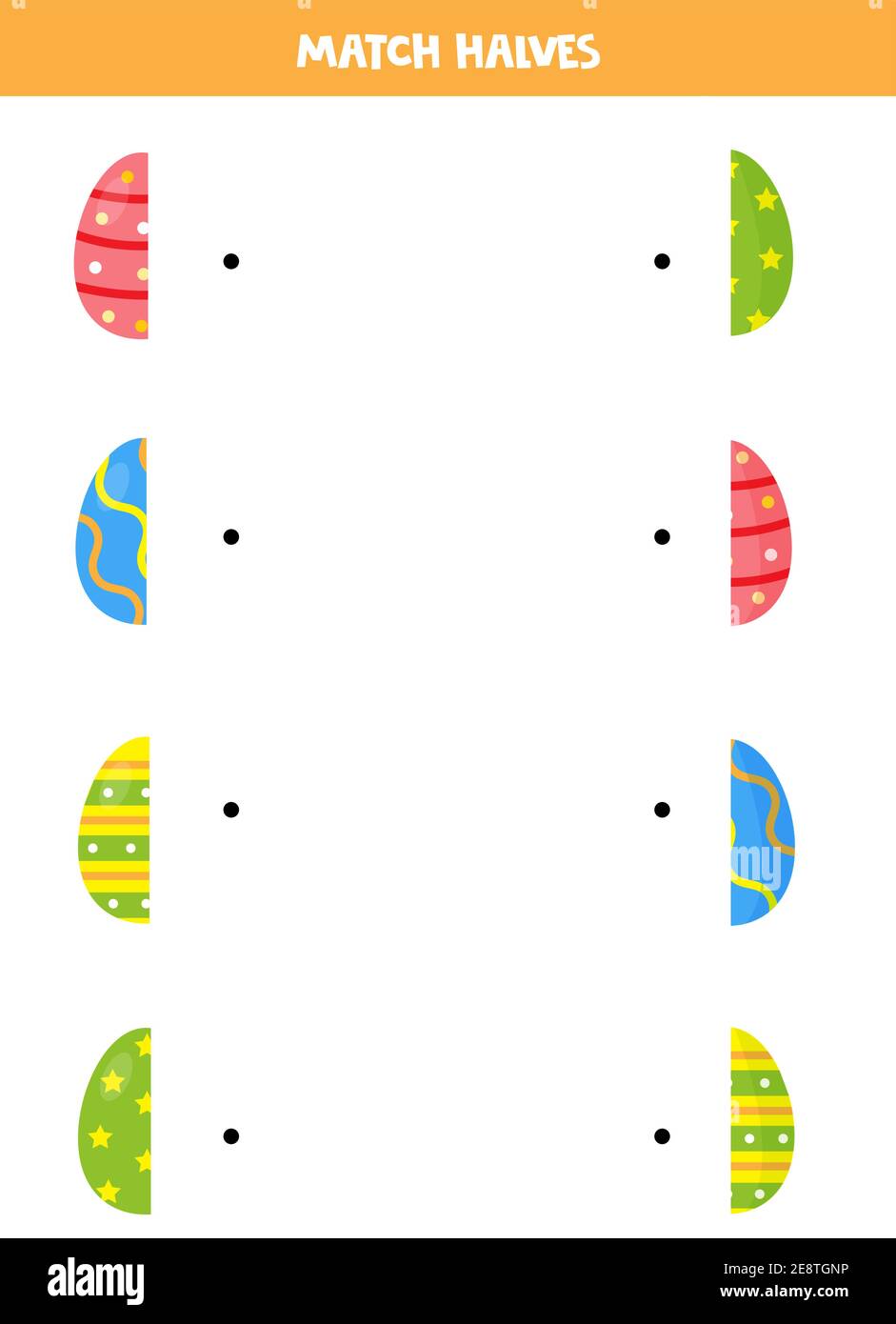 Match halves of Easter eggs. Logical game for kids Stock Vector Image ...