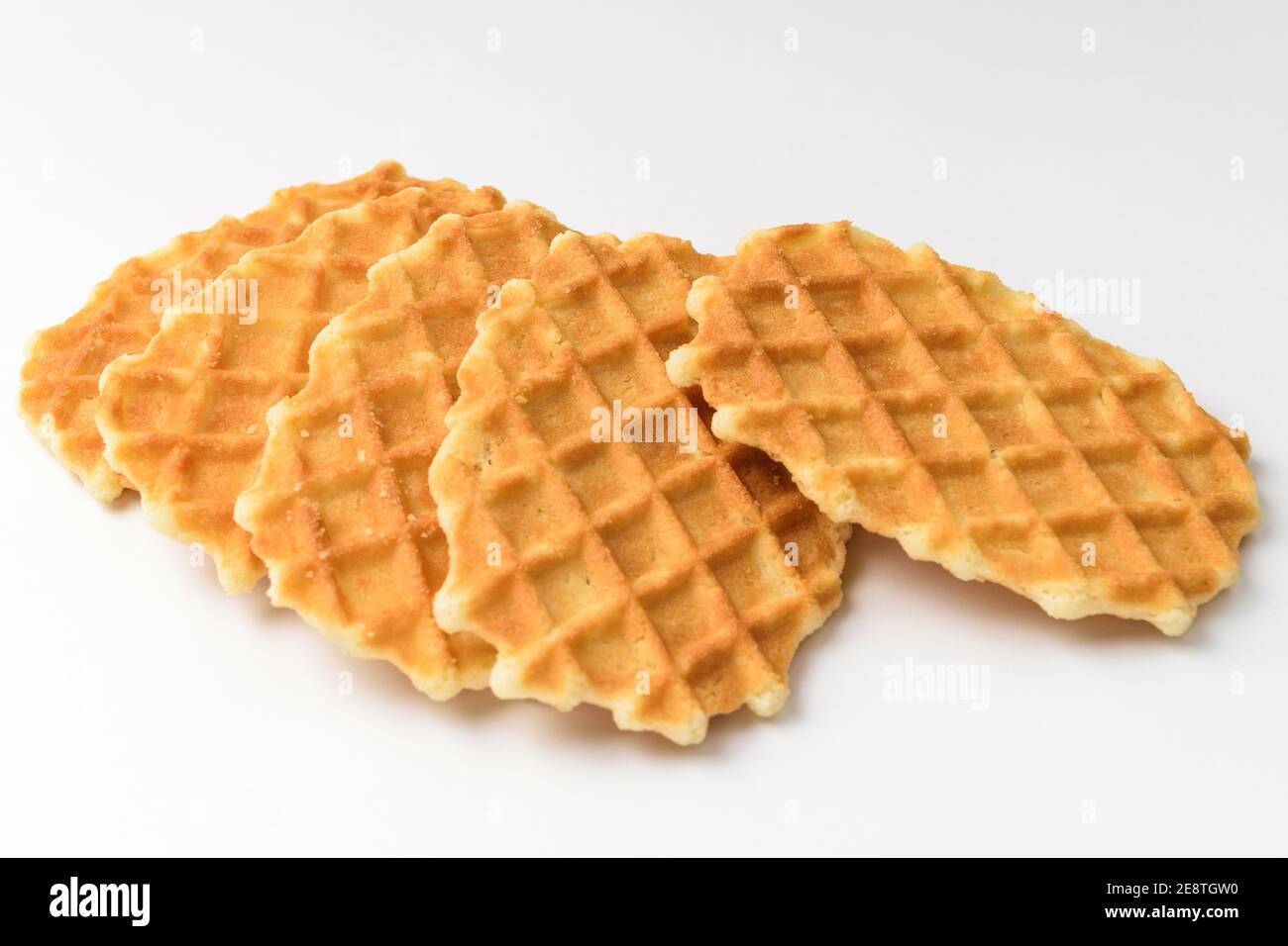Waffle snacks on white background Stock Photo - Alamy
