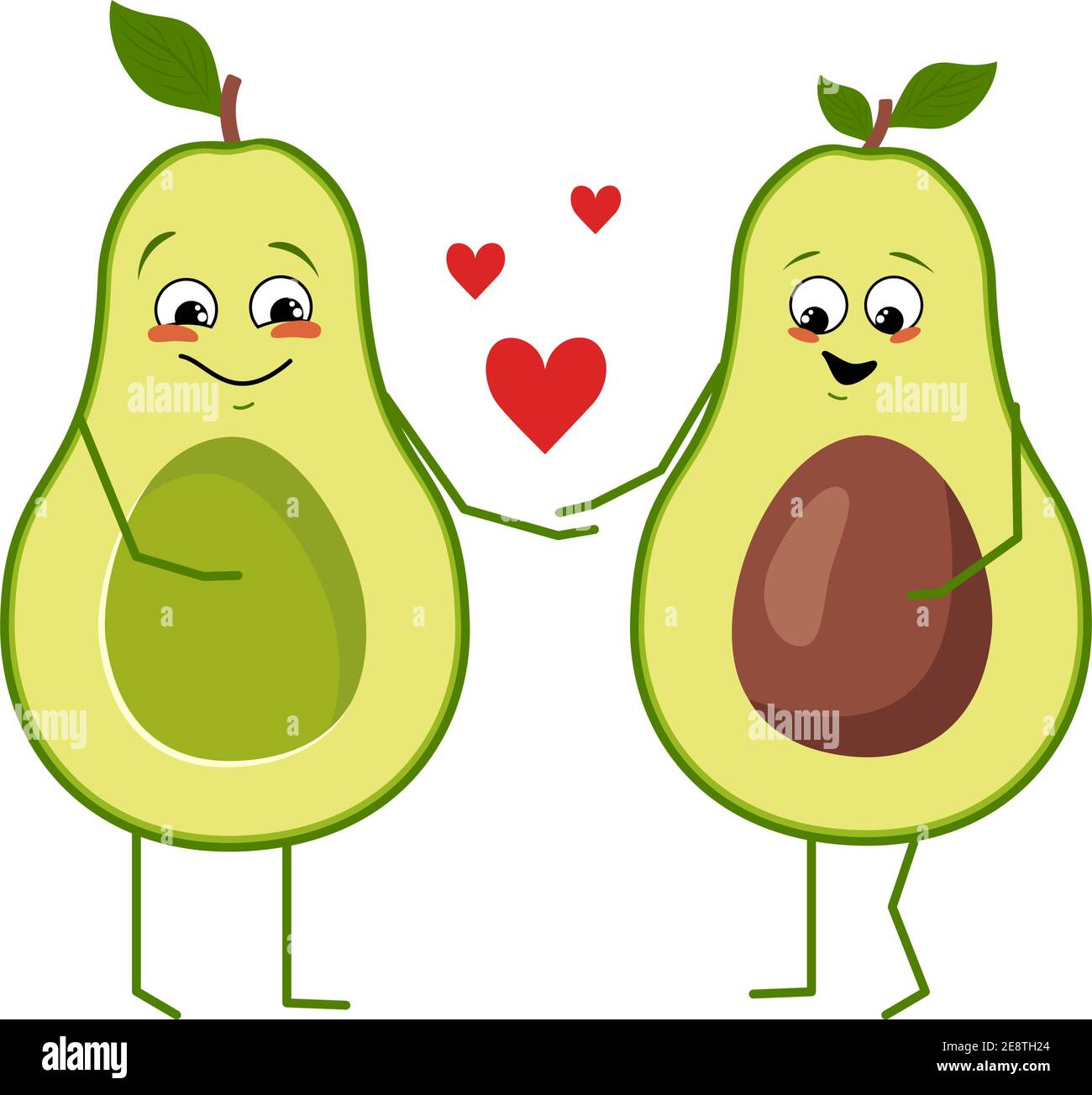 Cute avocado characters with love emotions Stock Vector Image & Art - Alamy