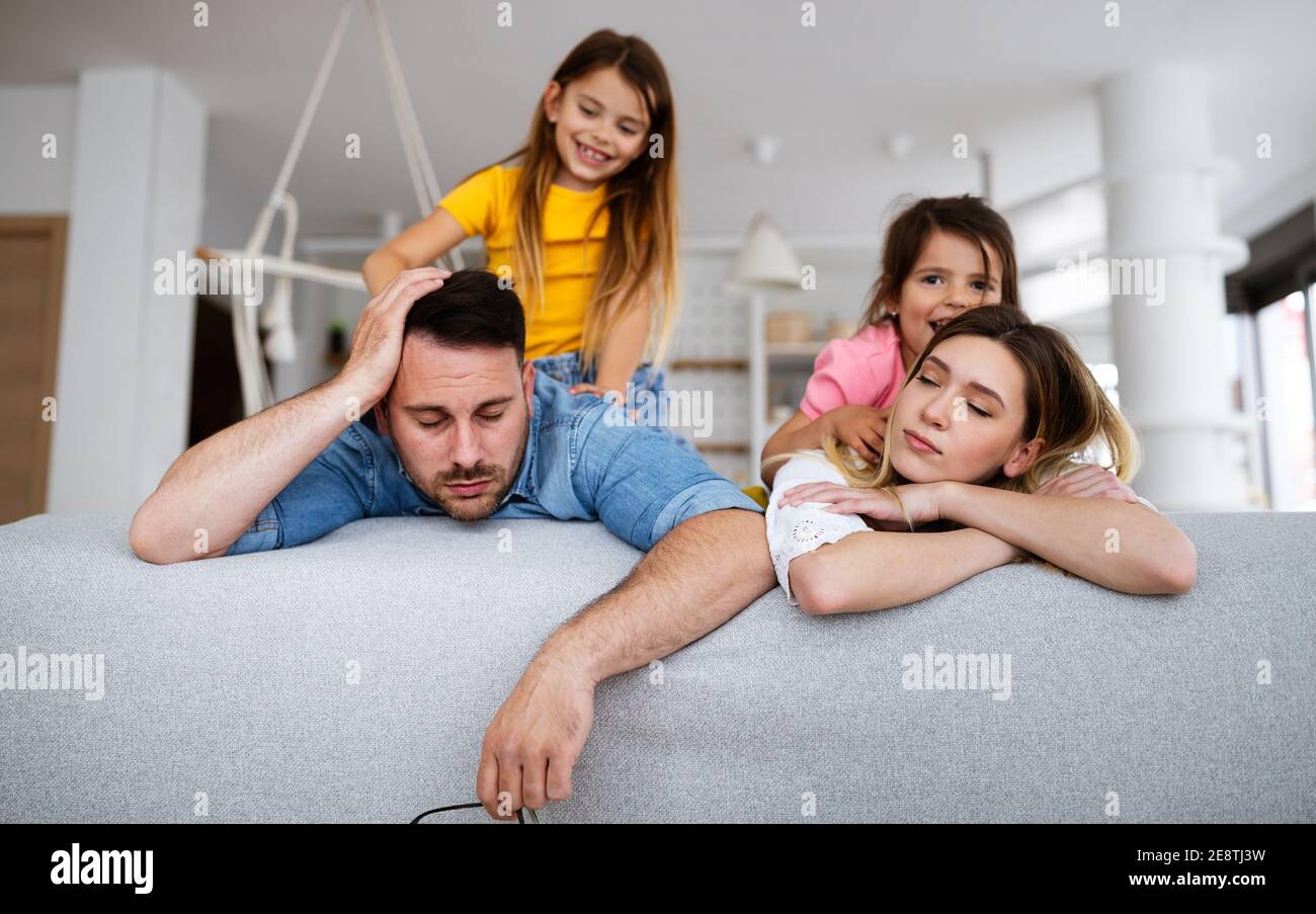 Tired mother children hi-res stock photography and images - Alamy