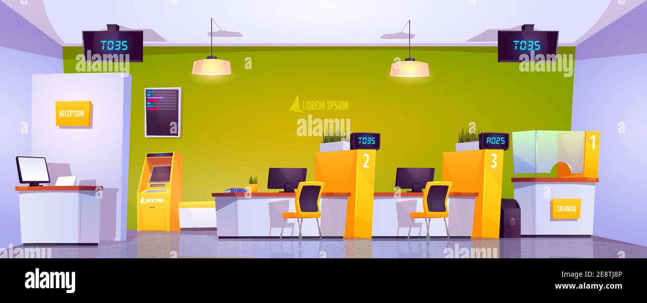 Bank Counter Cartoon High Resolution Stock Photography and Images - Alamy