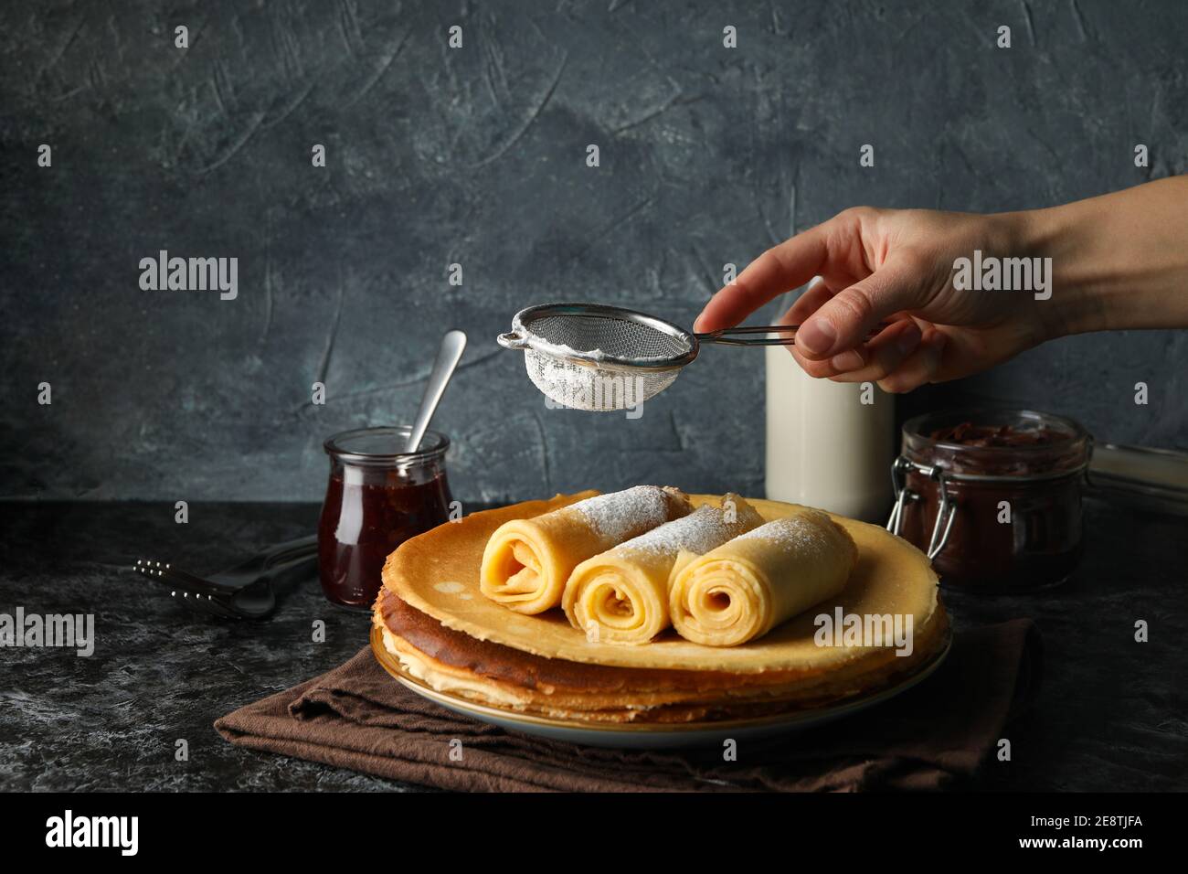 Crepe rolls hi-res stock photography and images - Alamy