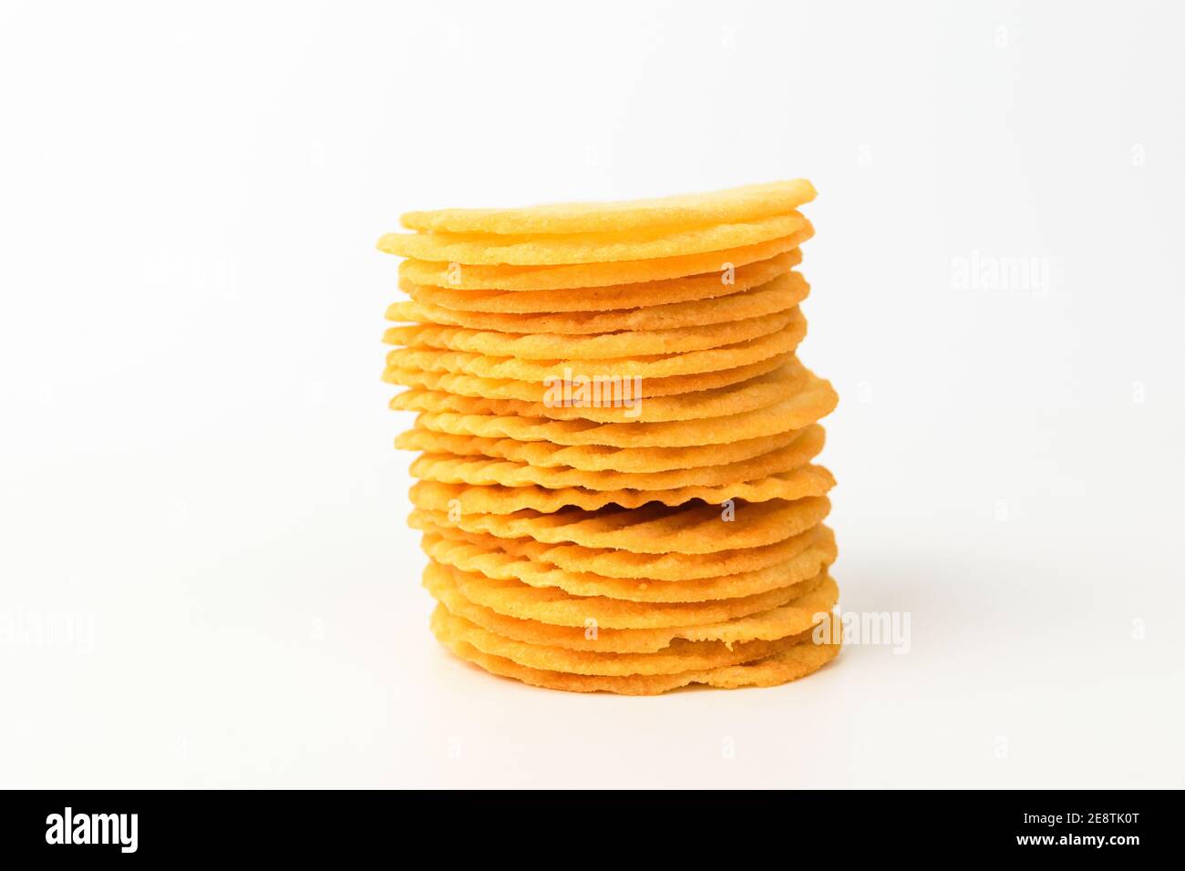 Potato chips on white background Stock Photo - Alamy