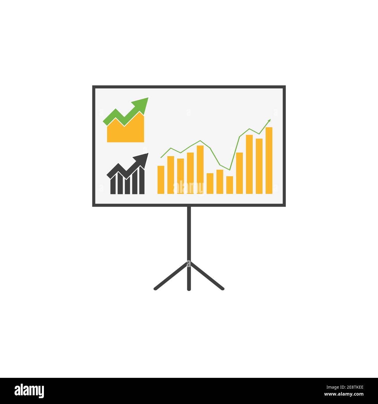 vector image of a graph with an ascending arrow on a white background ...