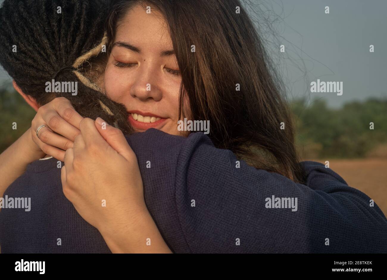 Young Couple Embrace Each Other Lovingly at the Beaches of Northern Goa ...