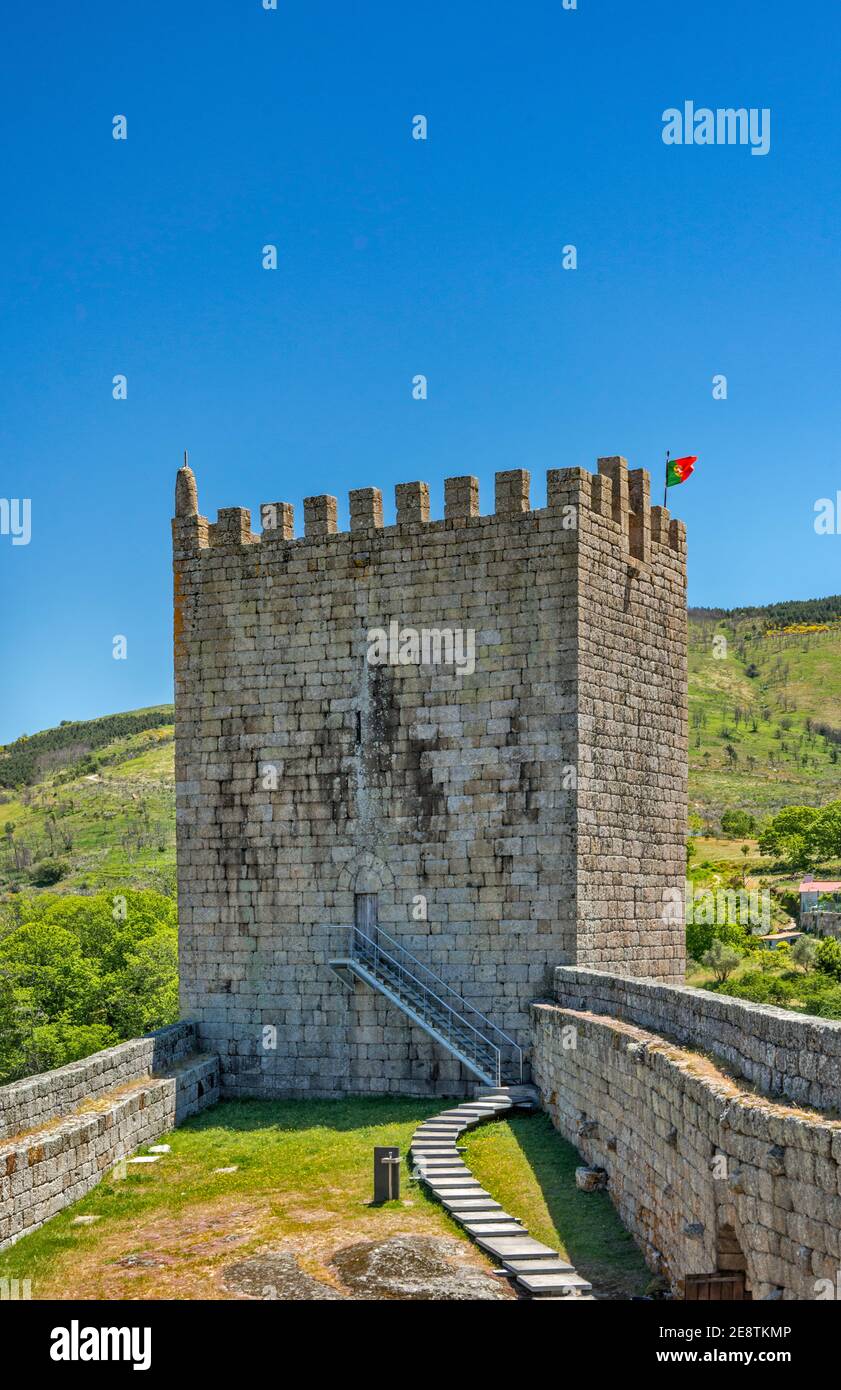 Castelo de Linhares da Beira, medieval castle near village of Linhares ...